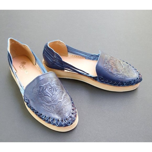 Macarena | Shoes | Macarena Womens Blu Espadrilles Flats Leather Shoes ...